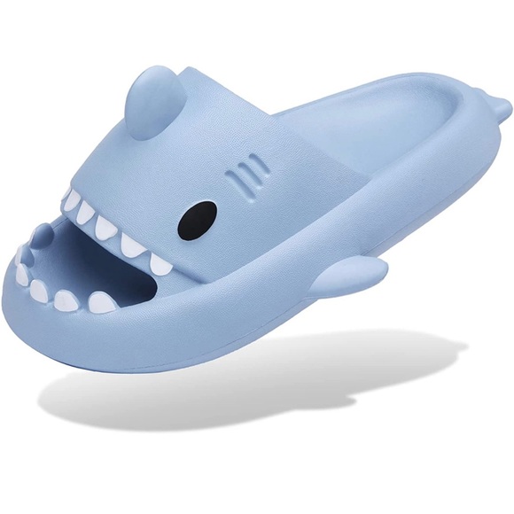 Shoes | Viral Cartoon Light Blue Rubber Shark Slippers | Poshmark